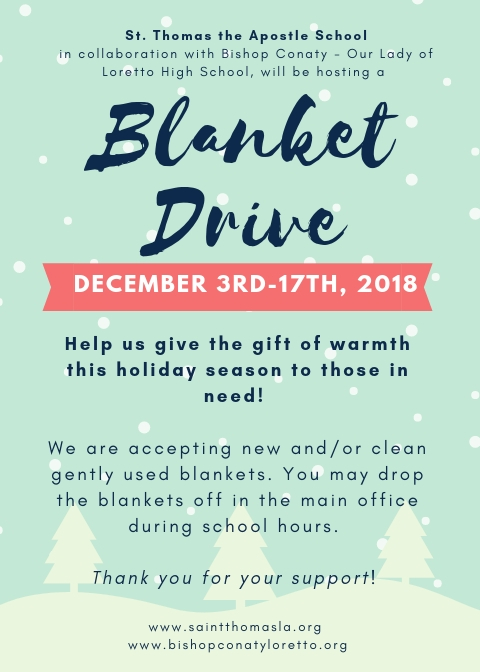 Holiday Blanket Drive | St. Thomas the Apostle School