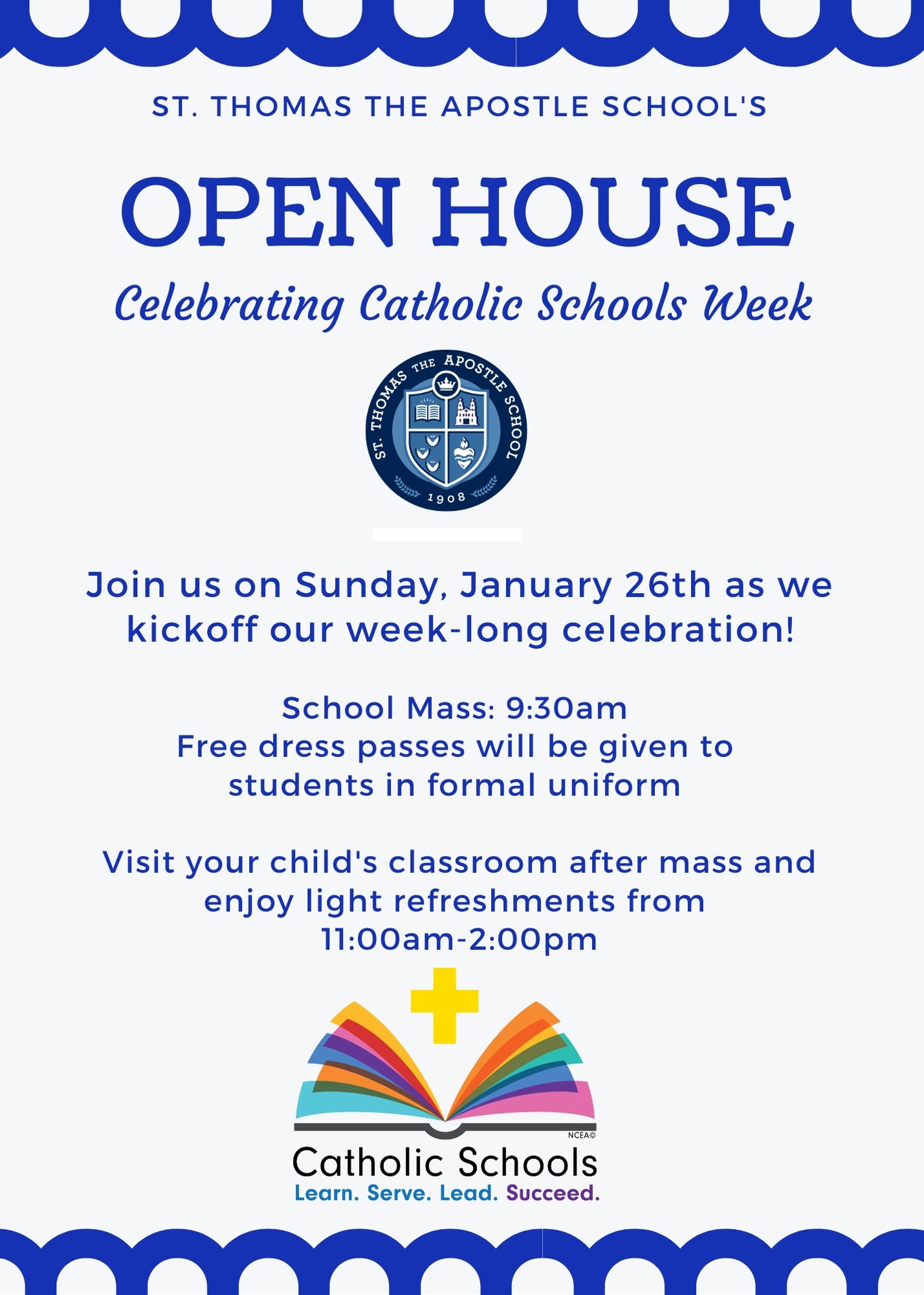 Open House this Sunday! | St. Thomas the Apostle School